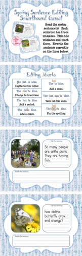Spring-Editing-Sentences-Smartboard-or-Promethean-Game-Preview ...