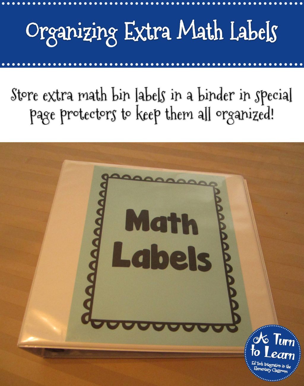 Organize Extra Math Manipulative Labels • A Turn to Learn